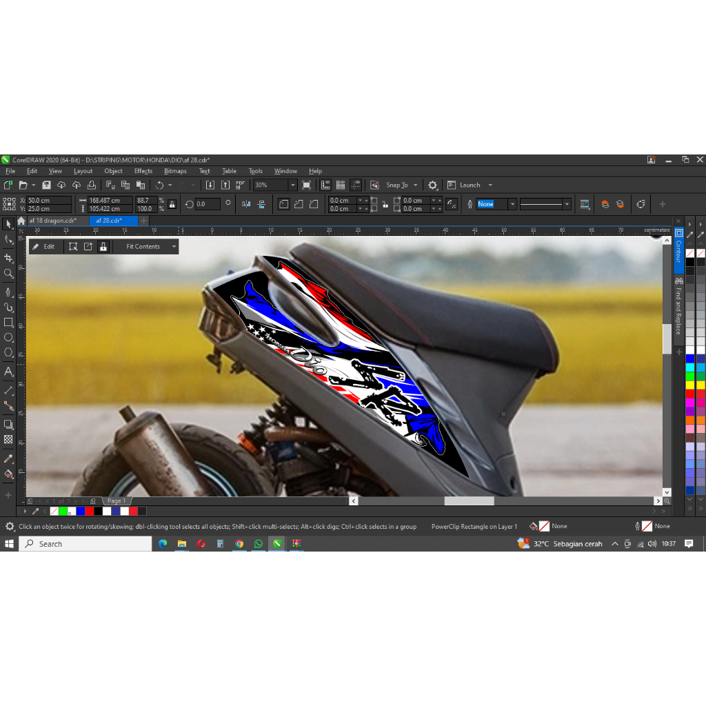 Jual STIKER / Decals / STRIPING / Livery HONDA DIO SP AF28 RACING FLAG ...