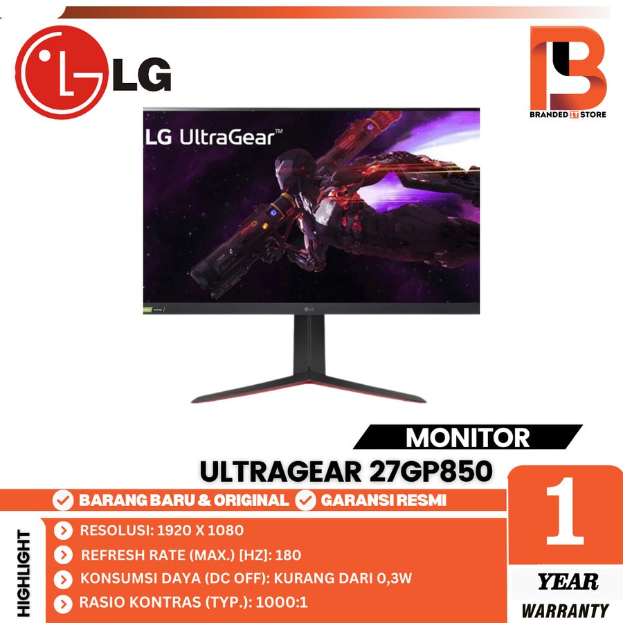 Jual Monitor LG LED Nano IPS UltraGear 27GP850/ 27GP850-B - QHD 27 ...