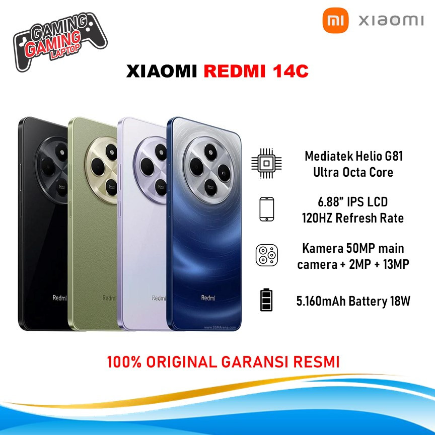 Jual XIAOMI Redmi 14C NFC 6GB/128GB 8GB/256GB Garansi Resmi Xiaomi ...