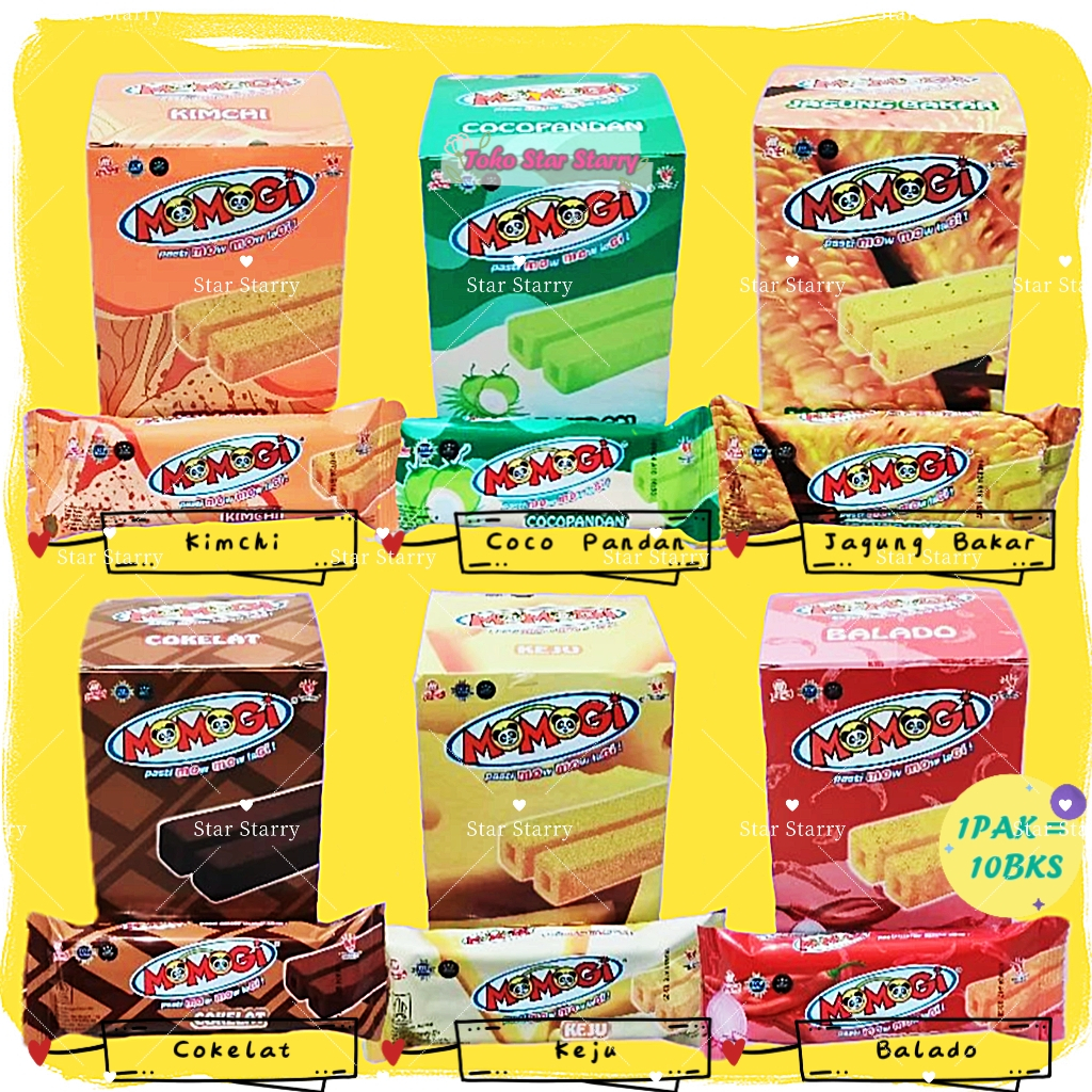 Jual [Per Kotak] MOMOGI 1 BOX ISI 10 PCS/12 GRAM / MOMOGI STICK SNACK ...