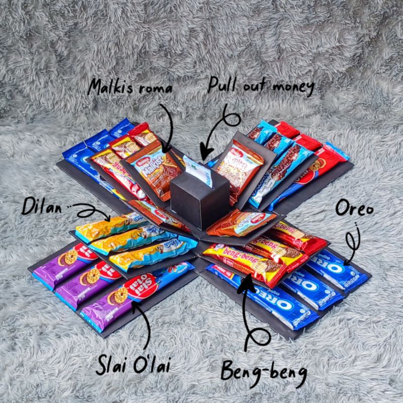 Jual Explosion Snack Box Tarik Uang | Size L (Large) 3 Lapis | Box ...