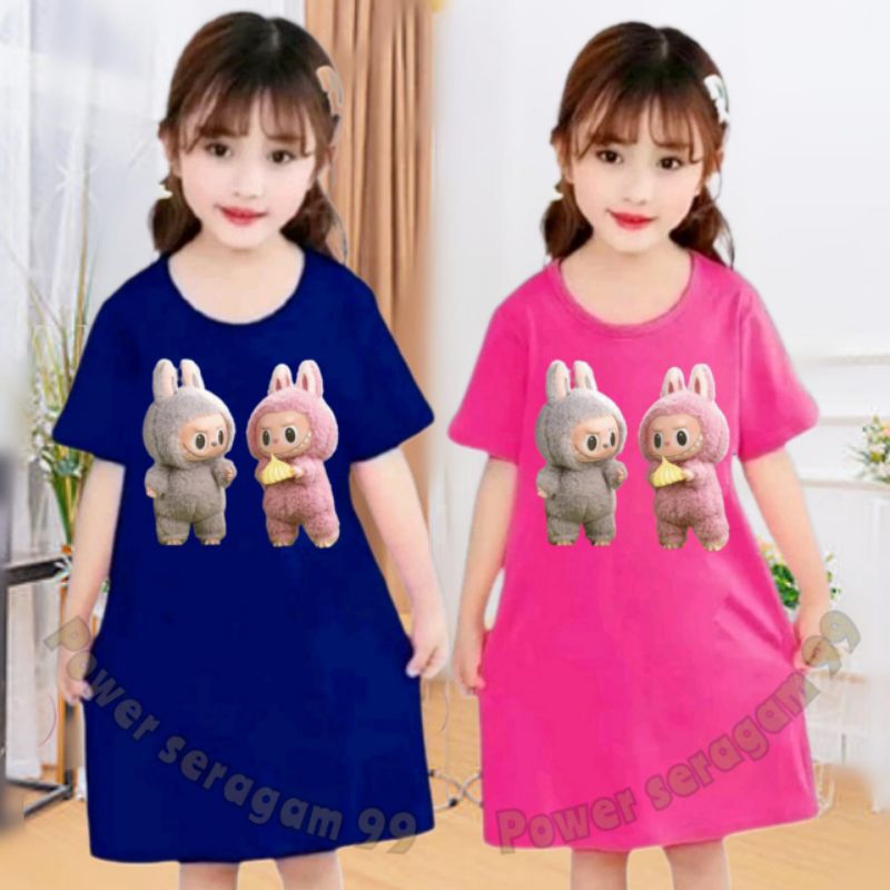 Jual Daster LABUBU Anak Perempuan Bahan Katun Lengan Pendek 1-13 Tahun ...