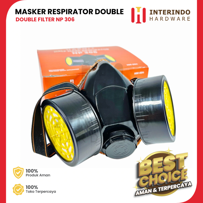 Jual Masker Respirator Half Mask Double Filter NP 306 HARMIT | Shopee ...