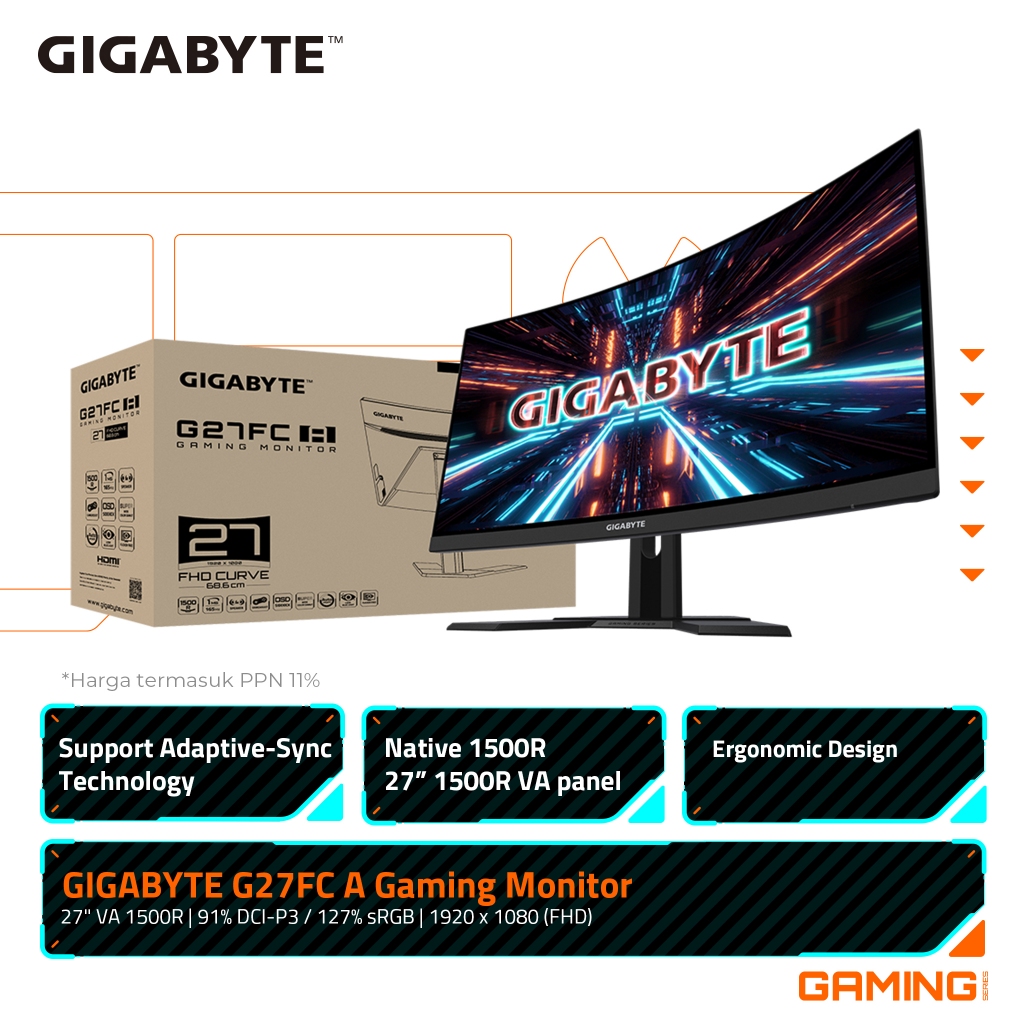 Jual Gigabyte G27FC A Gaming Monitor | Shopee Indonesia