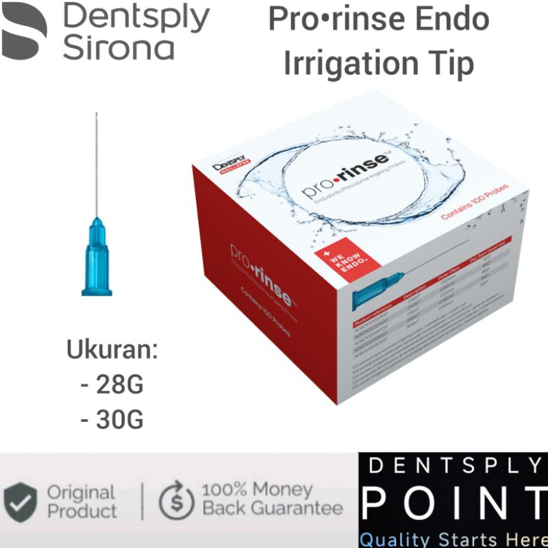 Jual ORIGINAL Dentsply ProRinse Jarum Irigasi Endo 100 pcs per Box ...