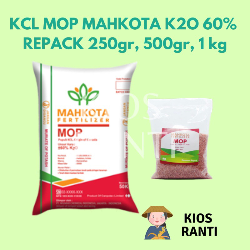 Jual PUPUK KCL MOP MAHKOTA KEMASAN REPACK 250 gr, 500 gr, 1kg | Shopee ...