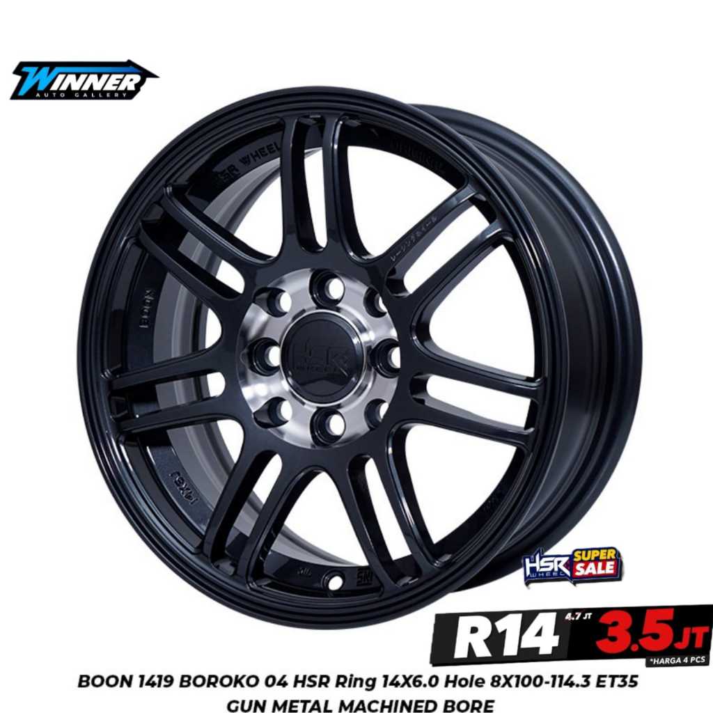 Jual Velg Mobil HSR Model RPF HSR BOON BOROKO R14 Pcd 4X100-114,3 Buat Avanza,Xenia,Brio,Sigra ...