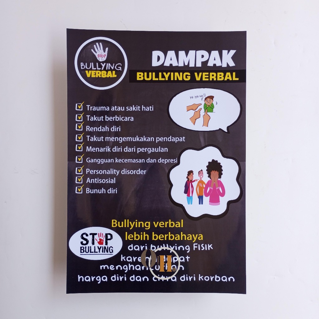 Jual Poster Dampak Bullying Verbal - Perundungan - Stop Bullying ...