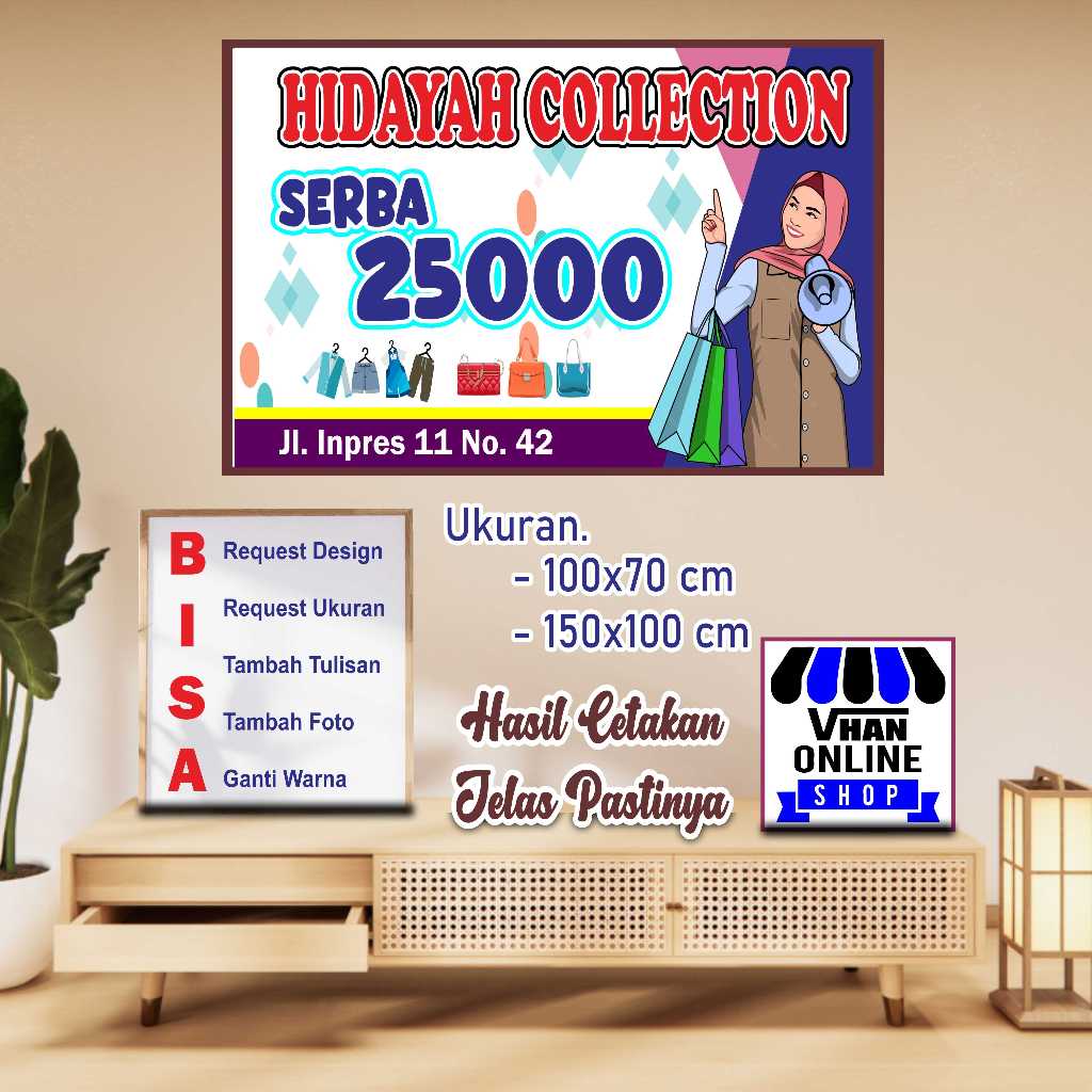 Jual Cetak Spanduk Banner Toko Baju Atau Toko Hijab | Shopee Indonesia