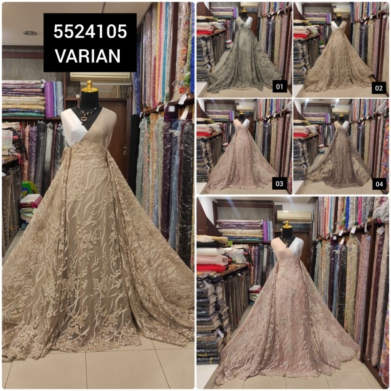 Jual kain Tile Brokat Payet batu premium Salur 5524105 VARIAN | Shopee ...