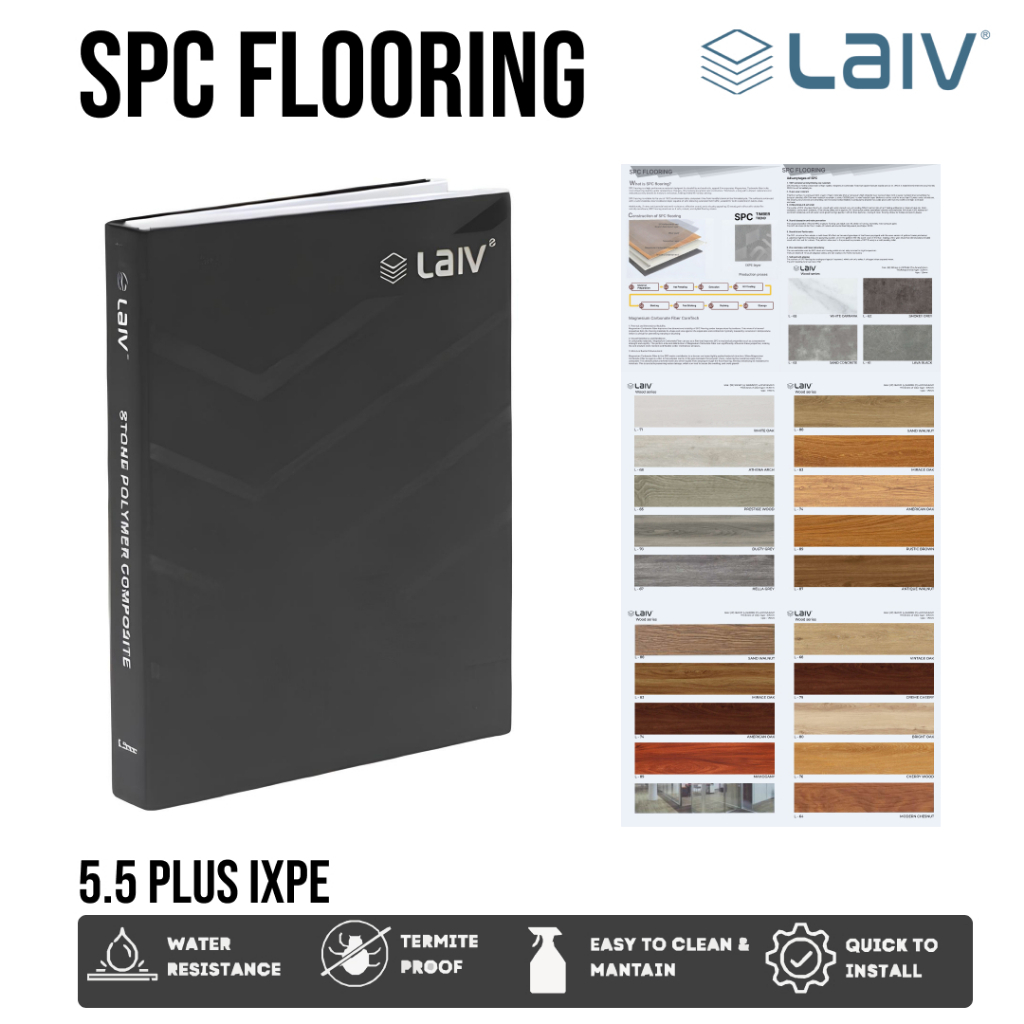 Jual LAIV Katalog SPC 5,5mm Wood Stone Series Catalog SPC IXPE Busa Foam Vynil Klik IXPE Foam ...