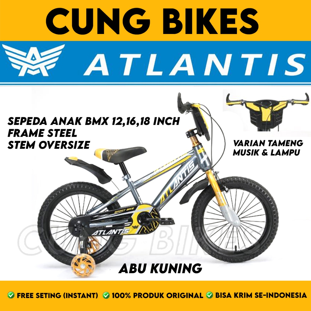 Jual Sepeda anak laki BMX ukuran 12 16 18 INCH ATLANTIS WM AT 209 Musik ...