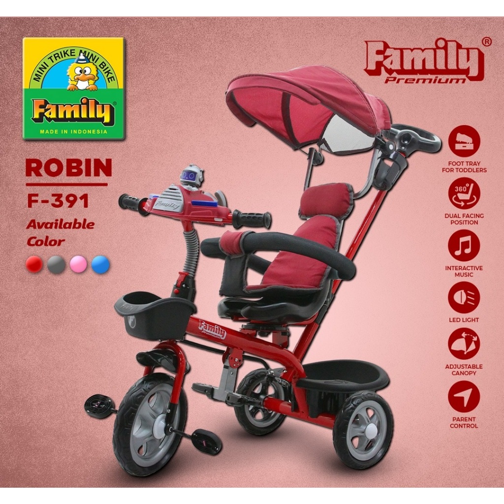 Jual KHUSUS KARGO - Sepeda Anak Roda Tiga / Tricycle FAMILY 391 ( ROBIN ...