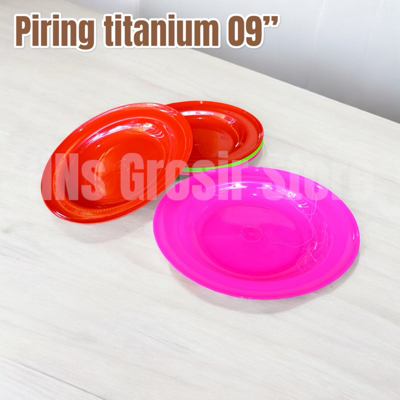Jual Piring makan plastik titanium 9,5 inch tebal warna bagus grosir ...
