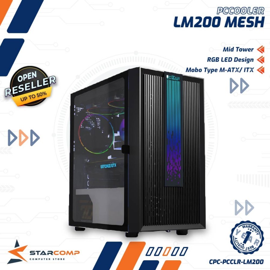 Jual PCCOOLER PLATINUM LM200 MESH RGB GAMING CASE PC COOLER | Shopee ...