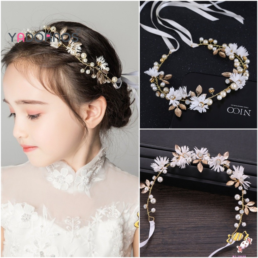 Jual YADORNOS Hiasan rambut bunga headpiece hijab mutiara /crystal ...