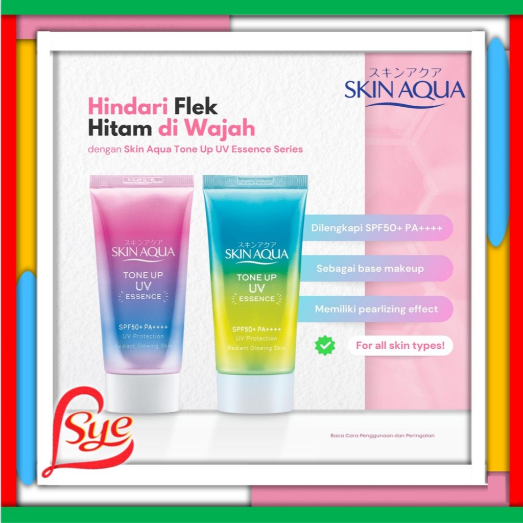Jual Skin Aqua Tone Up Uv Sunscreen Essence Spf 50+ 40gr | Ungu & Mint ...