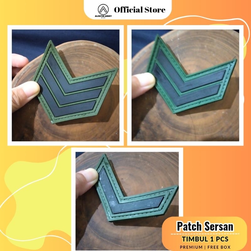 Jual Alfatih Army Patch Rubber Pangkat Sertu Serda Serka v1 v2 v3 hitam ...