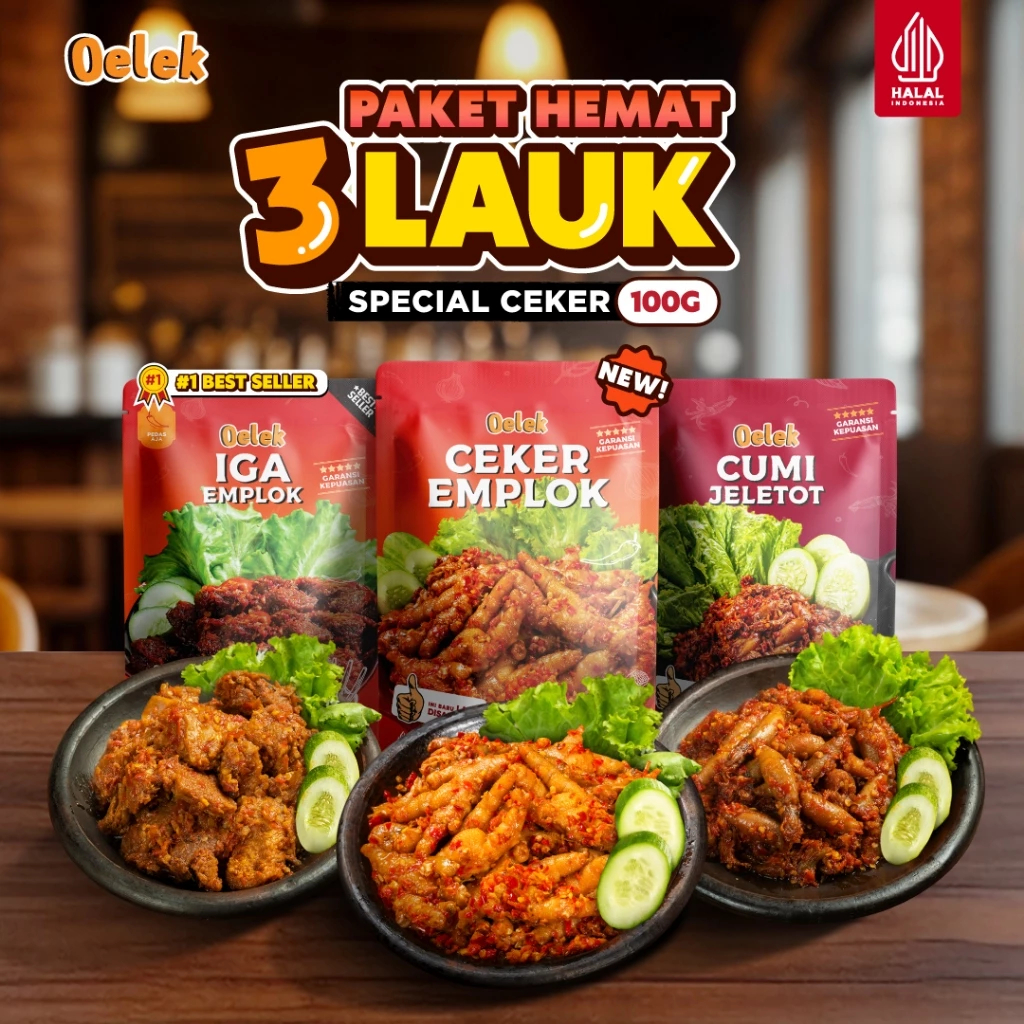 Jual Oelek Paket Hemat 3 Pcs Lauk - Iga Emplok / Ceker Emplok / Cumi ...