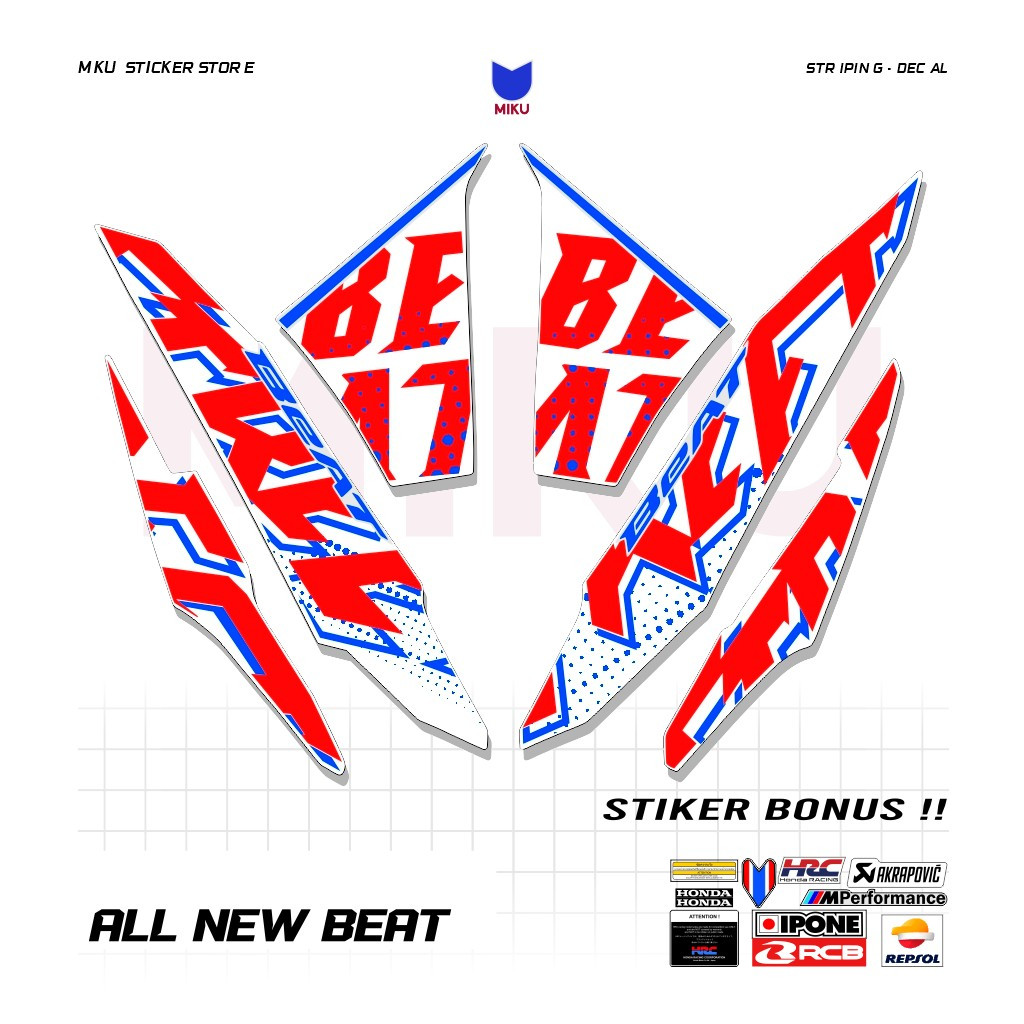 Jual BN08b Stiker Sticker Striping Motor Honda Beat New Street 2024 ...