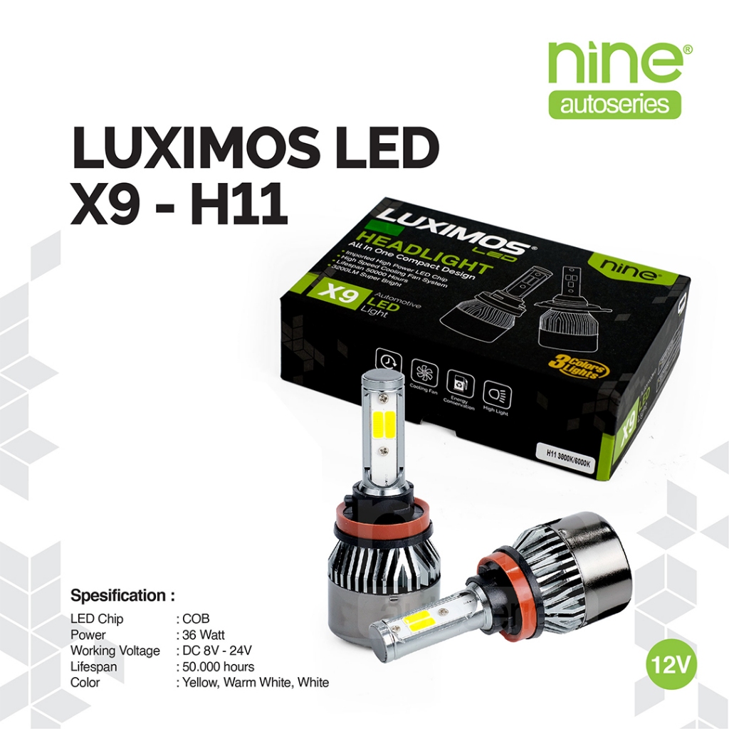 Jual LUXIMOS Lampu LED Mobil Kabut Depan Utama 36W H11 Foglamp 3 Warna ...