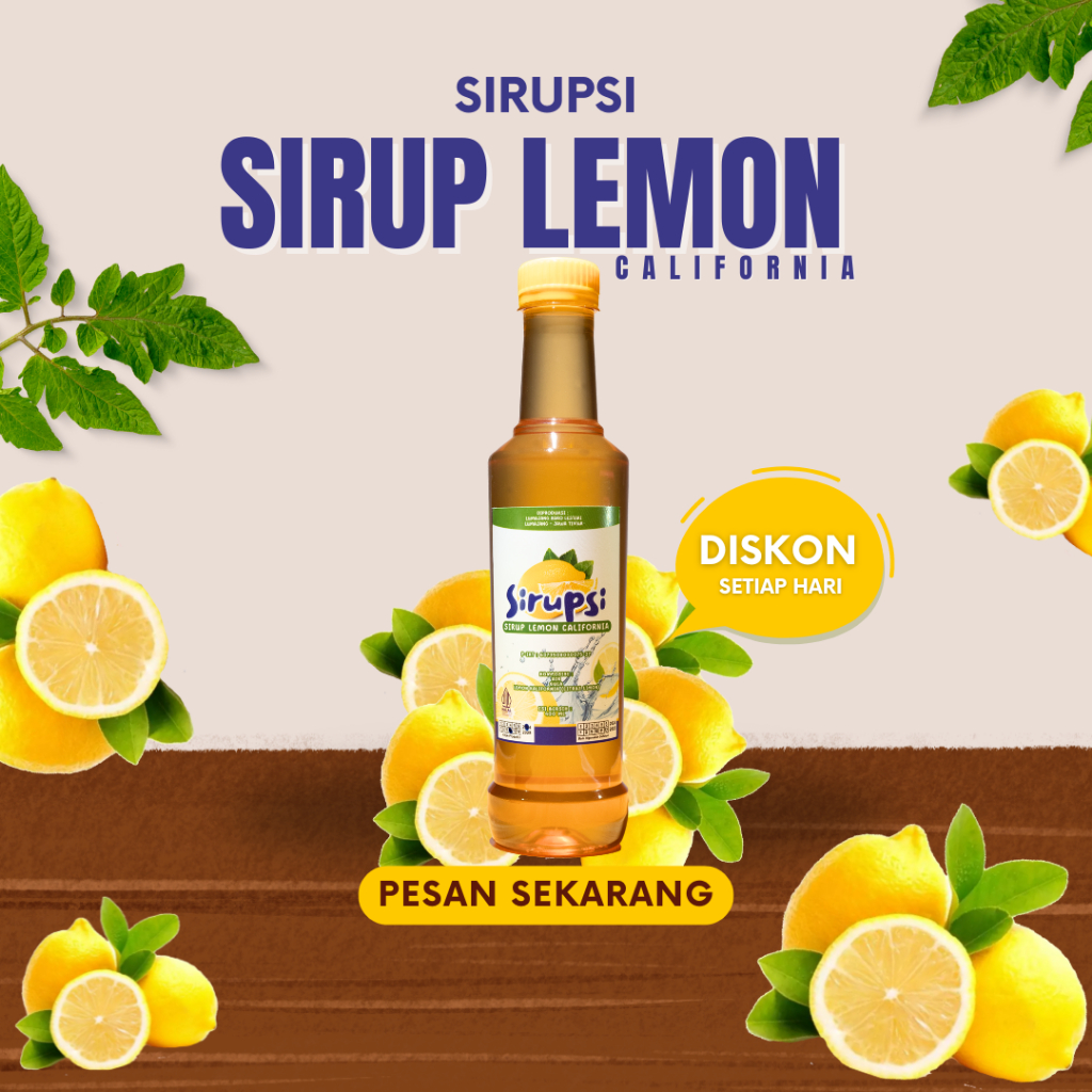 Jual SIRUP LEMON CALIFORNIA - Sirup Lemon Segar Alami (400 ml ...