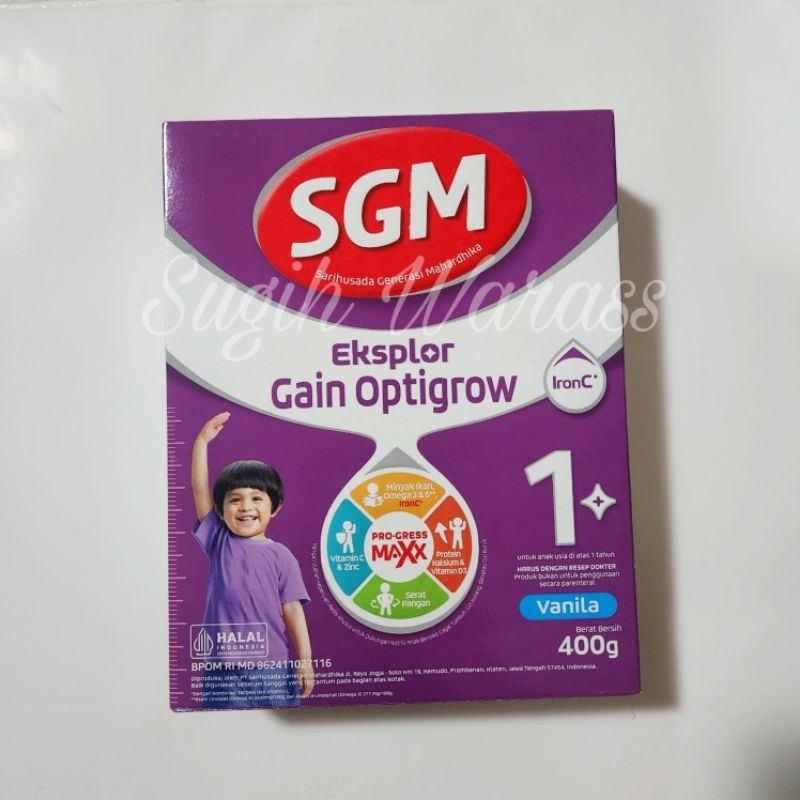 Jual SGM Gain Eksplor Optigrow 1+ 400gr Susu Cegah Stunting Anak ...