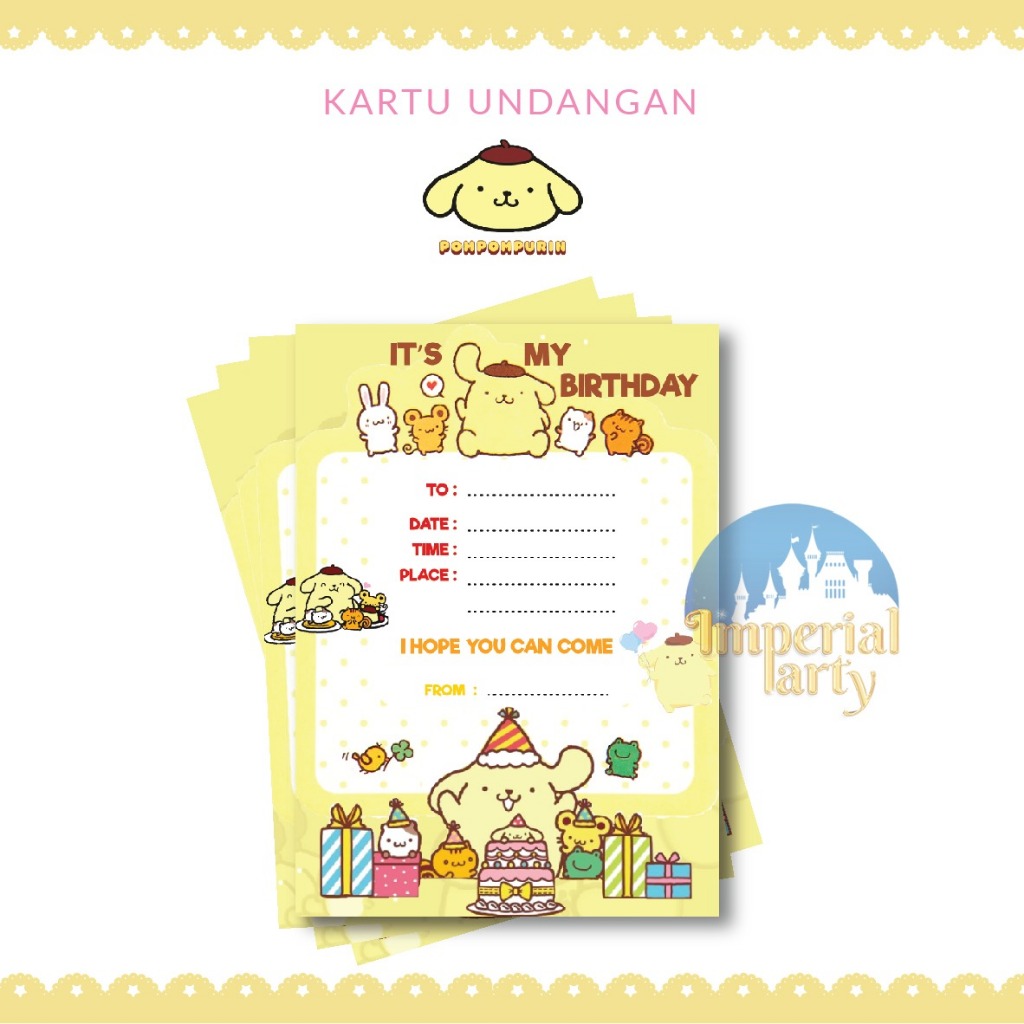 Jual Kartu Undangan Invitation Happy Birthday Ulang Tahun Pompompurin ...