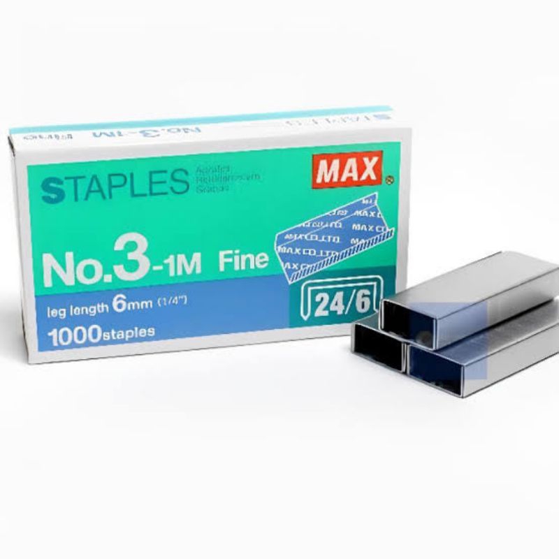 Jual ISI STAPLER STAPLES MAX NO.3 24/6 UKURAN BESAR | Shopee Indonesia