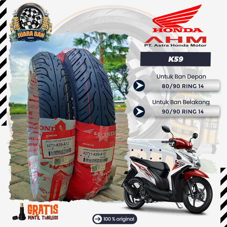 Jual Ban Motor Matic Beat Ring 14 AHM FEDERAL 80/90 90/90 Tubeless | Shopee Indonesia