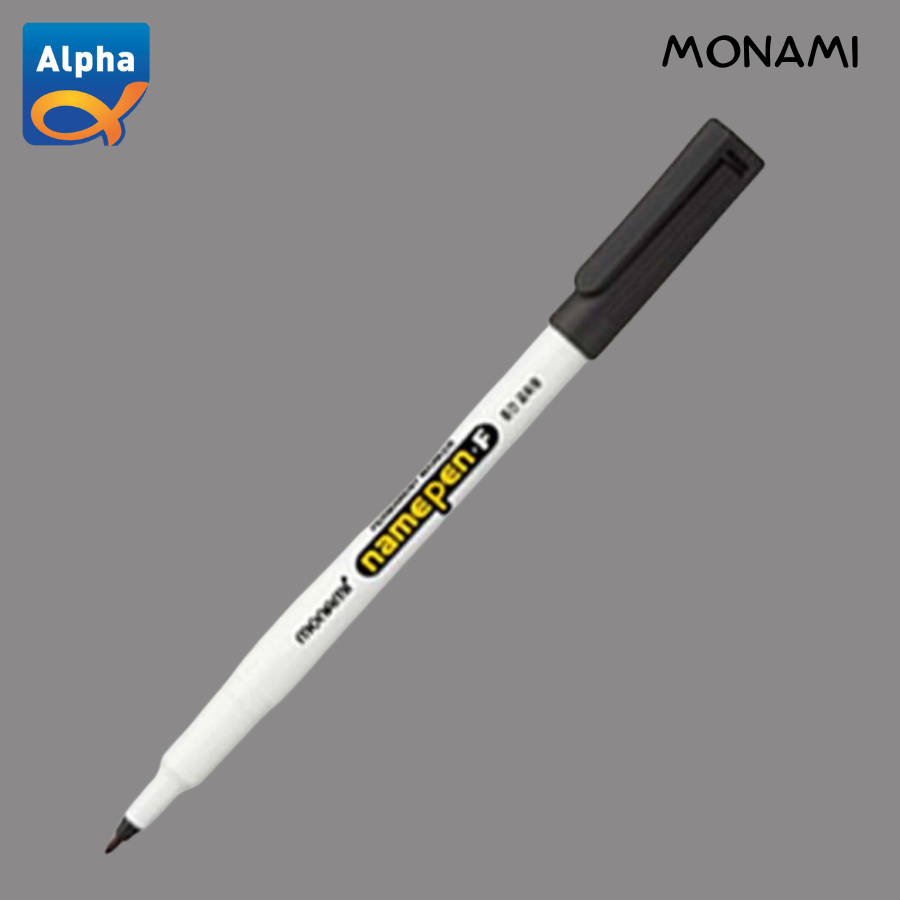 Jual [Monami] Name Pen F Medium Point / Permanent Marker Black - Hitam ...