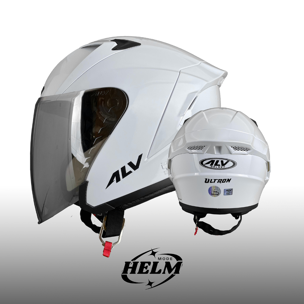 Jual ALV ULTRON V1 | HELM HALF FACE SINGLE VISOR SILVER | STANDART SNI ...