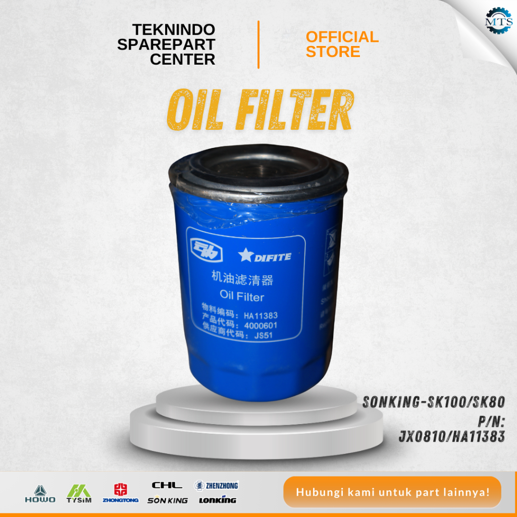Jual OIL FILTER | JX0810/HA11383 | Type Model: SK100 | Spec: Engine ...