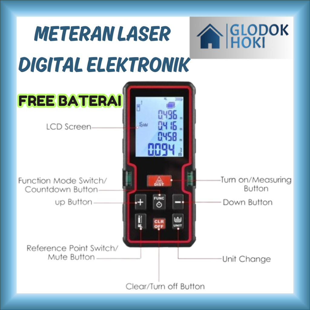 Jual Meteran Laser Digital Electronic Accuracy Ruler Infrared 40M KE40S ...