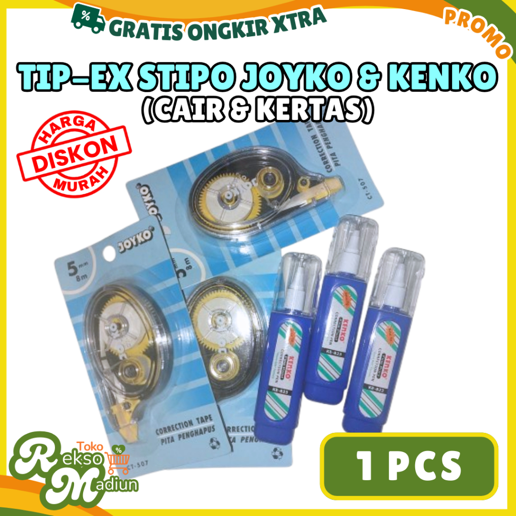 Jual TIP-EX / TIPE X / TIPEX / STIPO JOYKO Kertas Roll - KENKO Cair ...