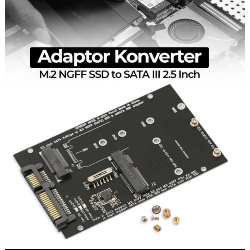 Jual ADAPTOR CONVERTER M2 SSD TO SATA III 2,5Inch 6.0Gbps | Shopee ...