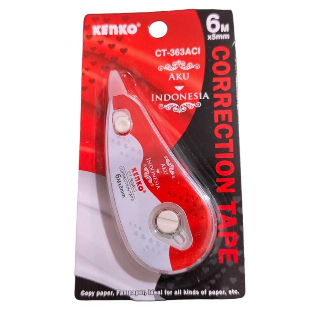 Jual KENKO CORRECTION TAPE MERAH PUTIH CT-363ACI (6MX5MM) | Shopee ...