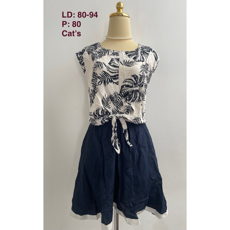 Jual MINI DRESS PREMIUM, VINTAGE WARNA NAVY, BIRU TUA KOMBINASI ...