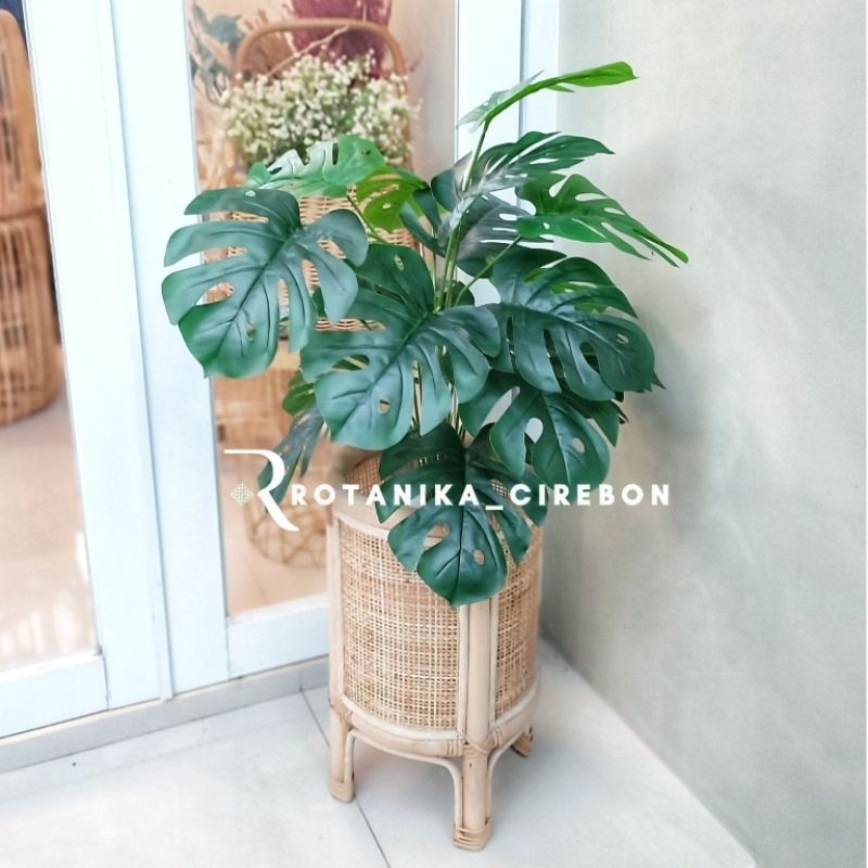 Jual standing pot rotan aesthetic | Shopee Indonesia