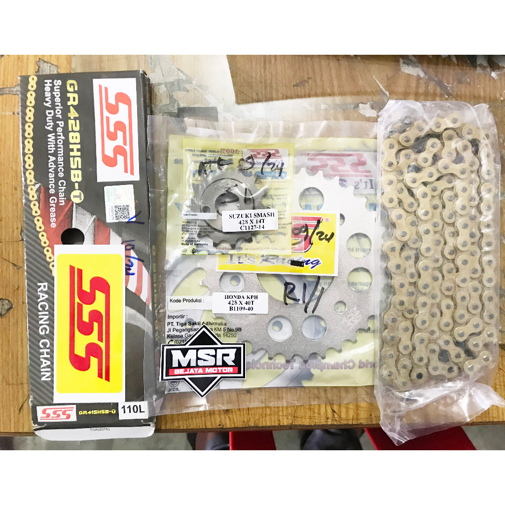Jual gear gir set sss kph 428 rantai gold suprax 125/blade /new revo ...