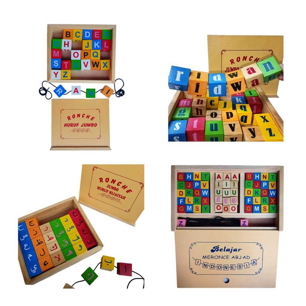 Jual Mainan Kayu Edukasi Anak Ronche Huruf Alfabet Hijiayah Jumbo ...