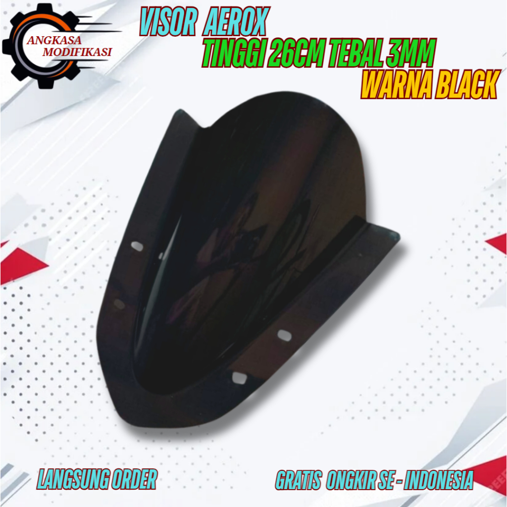 Jual Windshield Visor AEROX Smoke Carbon V2 All New Aerox 155 Connected ...