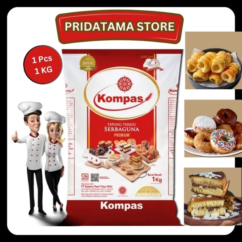 Jual Tepung Serbaguna Kompas 1kg/pch | Shopee Indonesia