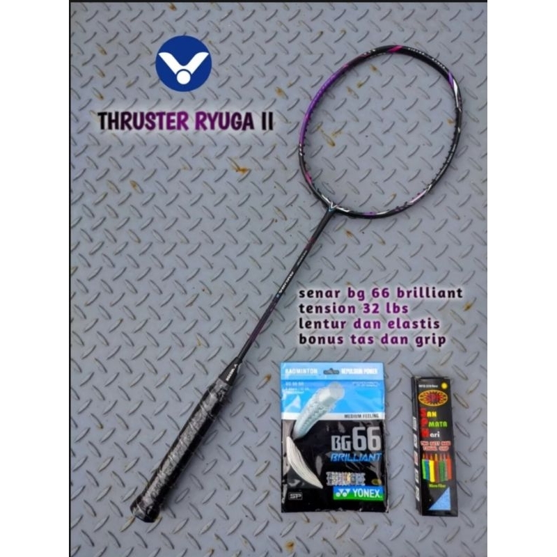 Jual RAKET BADMINTON VIKTOR RYUGA II TERBARU 32 LBS SIAP PAKAI GRATIS ...