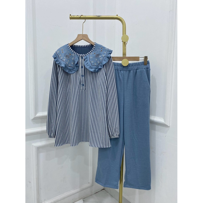 Jual SETCEL BORDIR SENNA ONE SET KNIT JUMBO XXL BIGSIZE FLORAL MEWAH ...