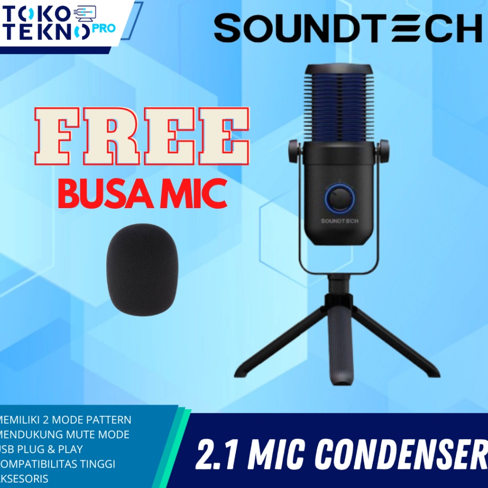 Jual Harga Bersahabat Soundtech 21 USB Condenser Microphone Cardioid ...