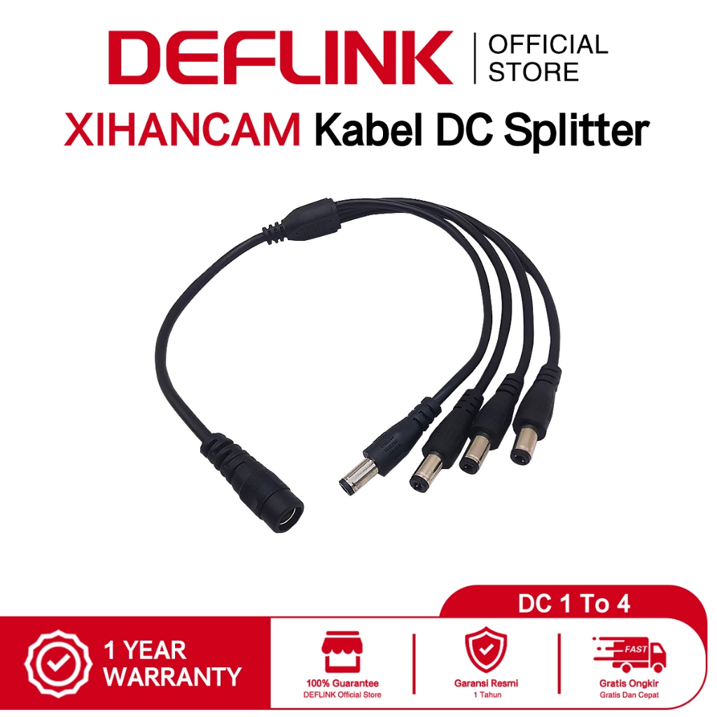 Jual DEFLINK XIHANCAM Kabel Cumi Cabang 4 Kabel DC Male Cable Connector ...