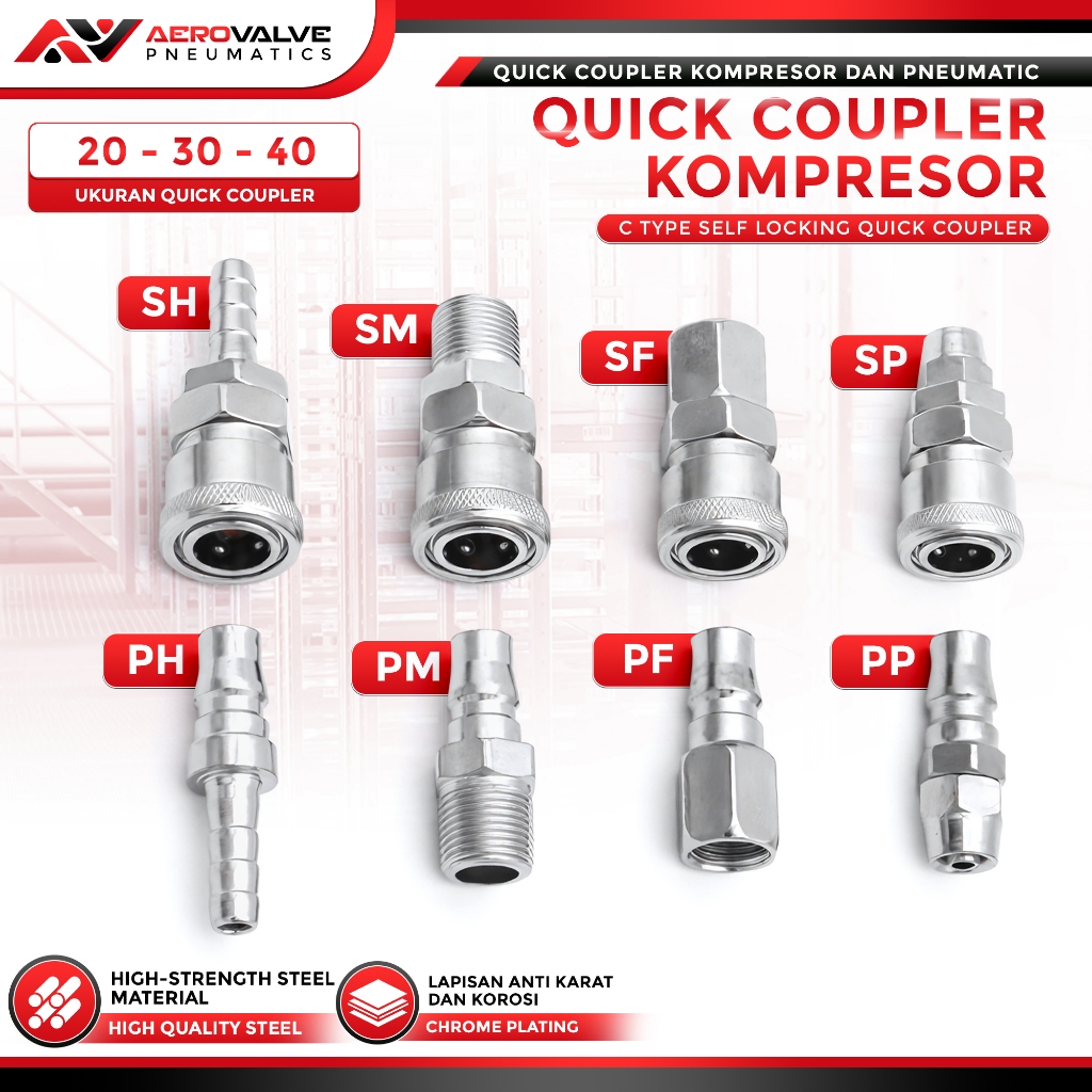 Jual Quick coupler |Sambungan selang angin Recoil / Spiral SF-PF-SH-PH ...
