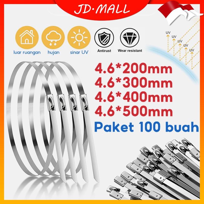Jual JD.MALL Kabel Ties 304 Stainless 100pcs/ Cable Ties ikat besi ...