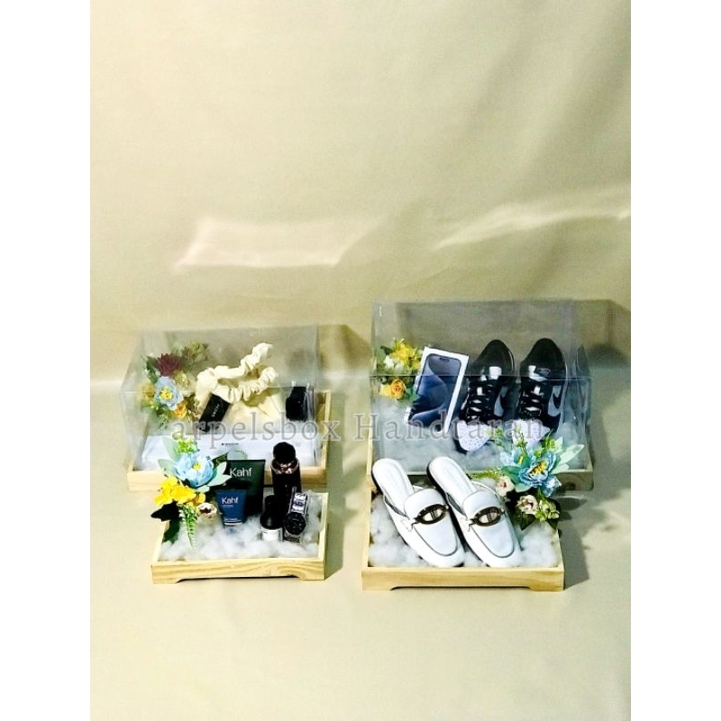 Jual kotak seserahan / box hantaran pernikahan kayu jati berkaki 1set ...